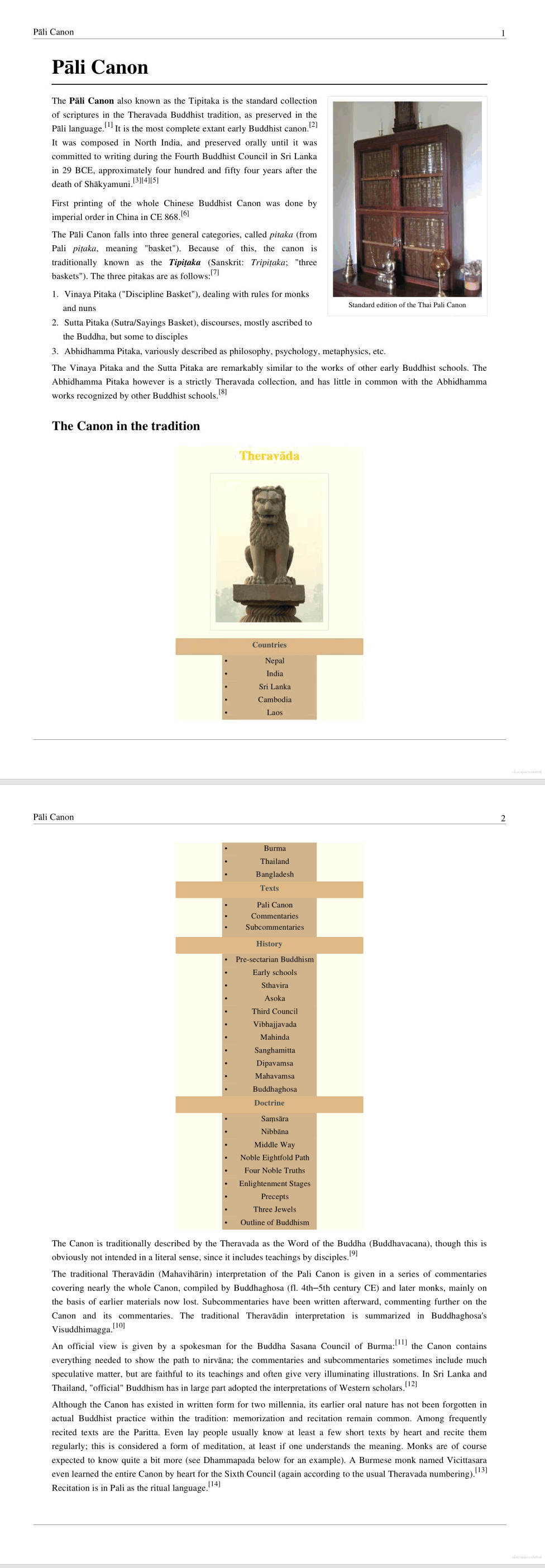 Epitome of the Pali Canon