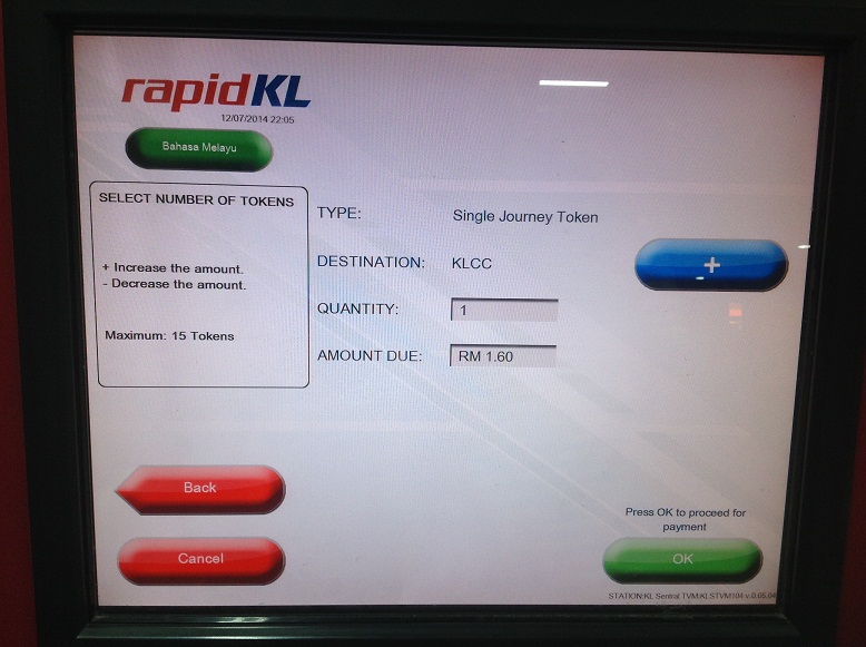 ขั้นตอนการซื้อตั๋ว LRT