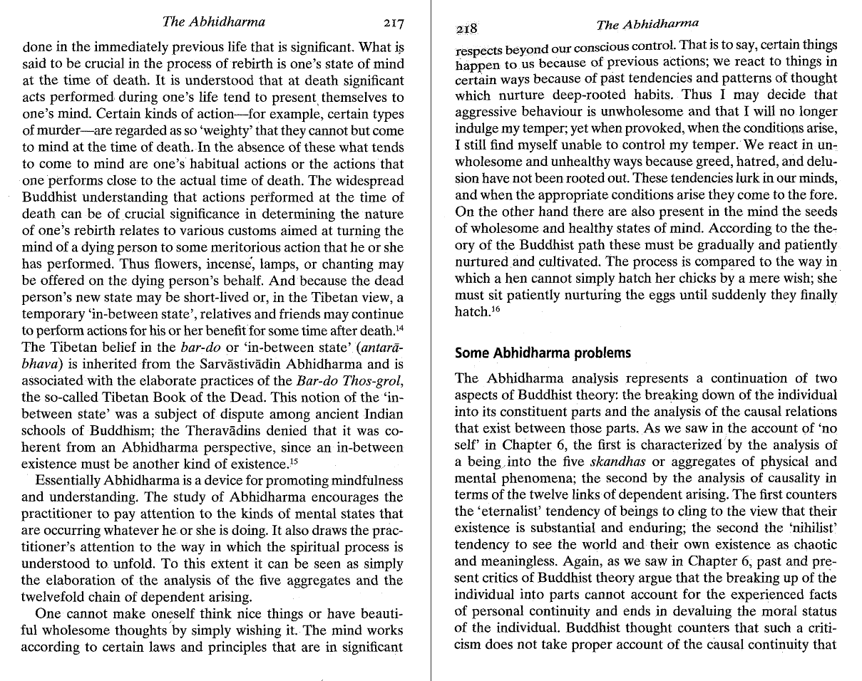 The Abhidharma : The Higher Teaching