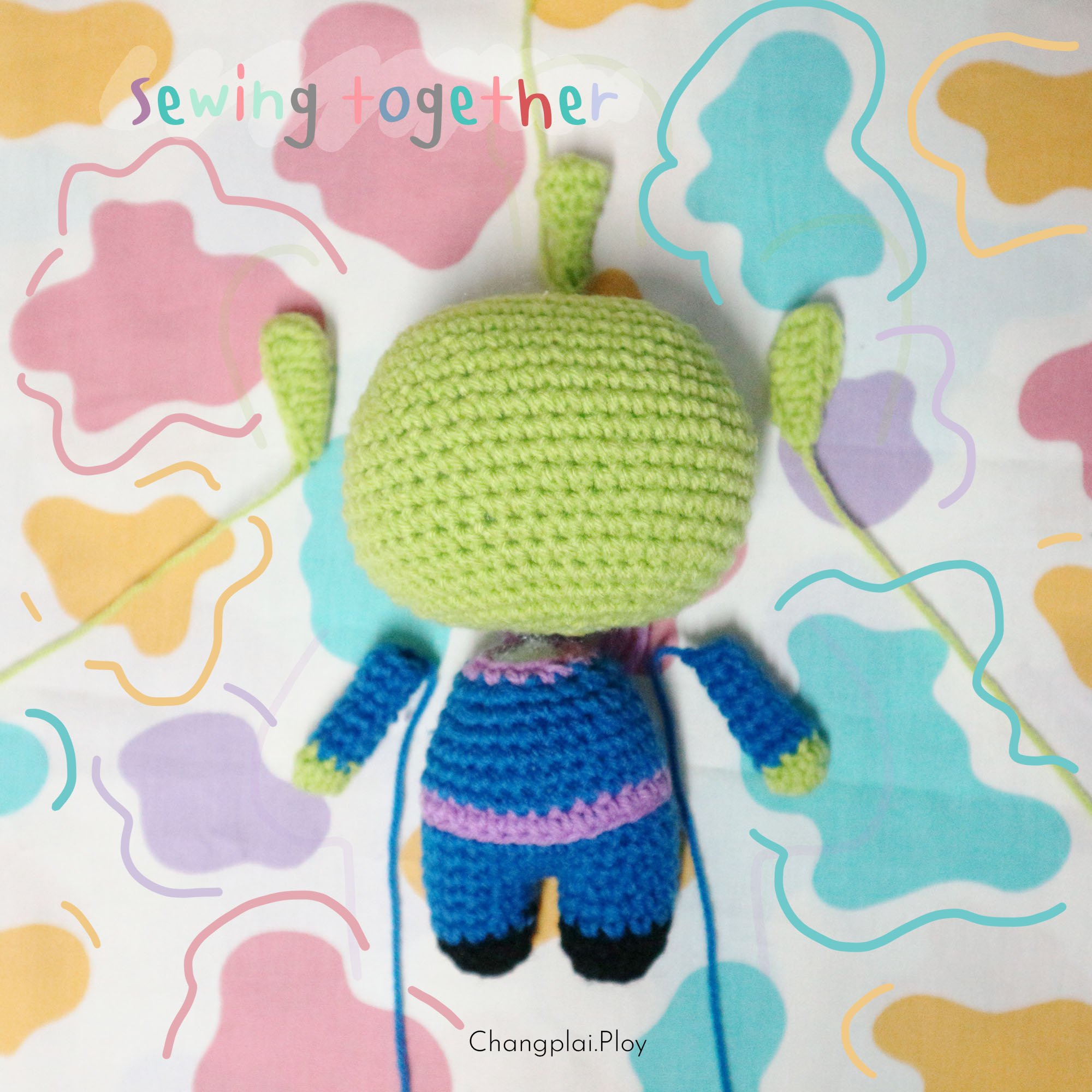 Little Green Man (Alien) Amigurumi Pattern [Crochet-Eng ver.]