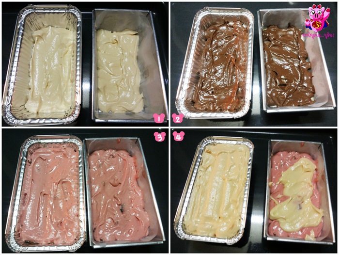 เค้กสีสวยหวานแหว๋วเหมาะกับเดือนแห่งความรัก Neapolitan Loaf