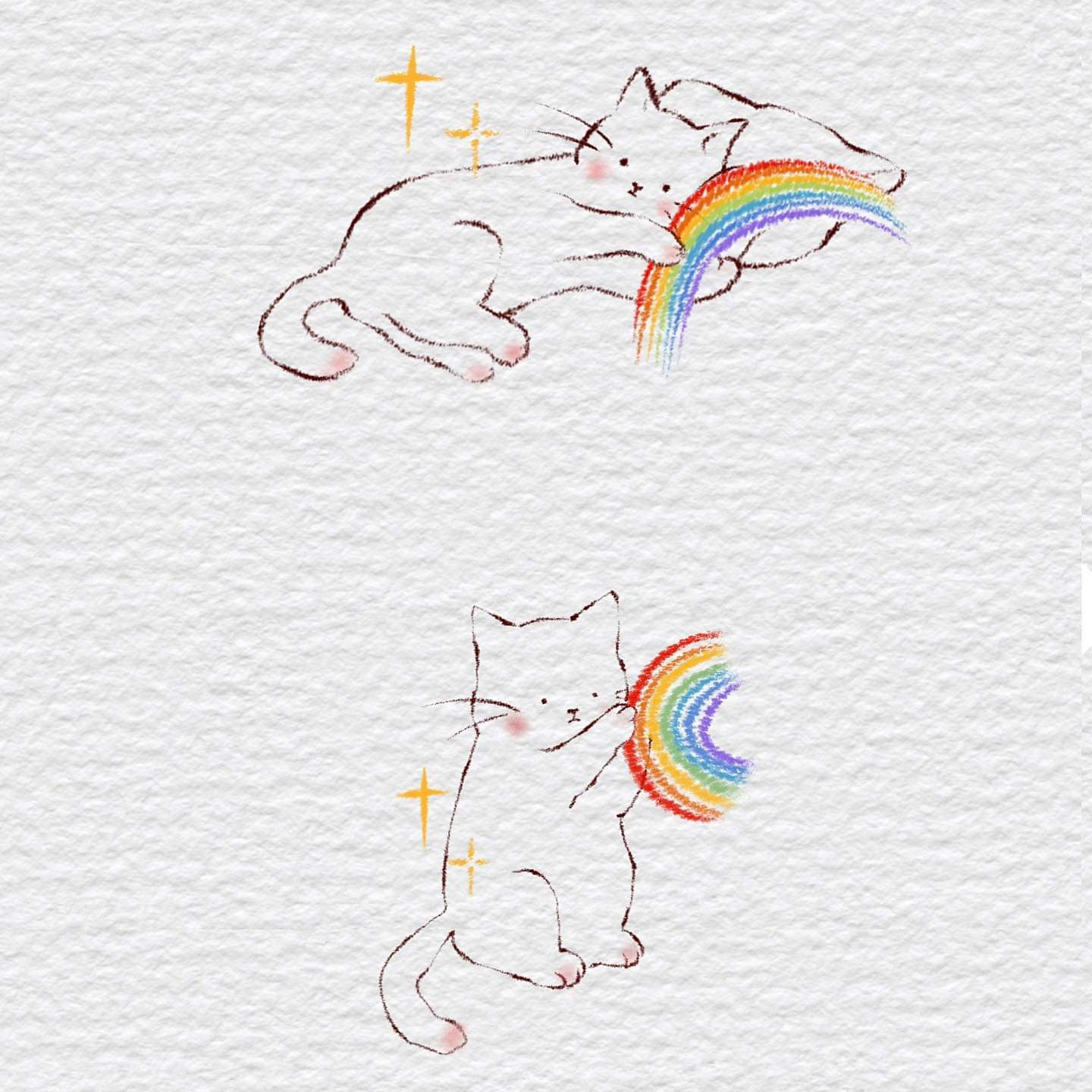 Cat Art : with rainbow