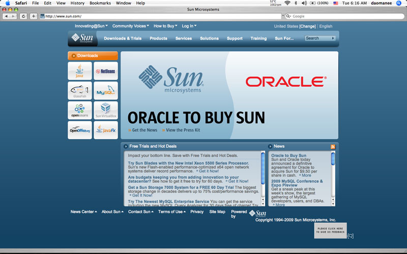 ความเปลี่ยนแปลง Oracle buy Sun