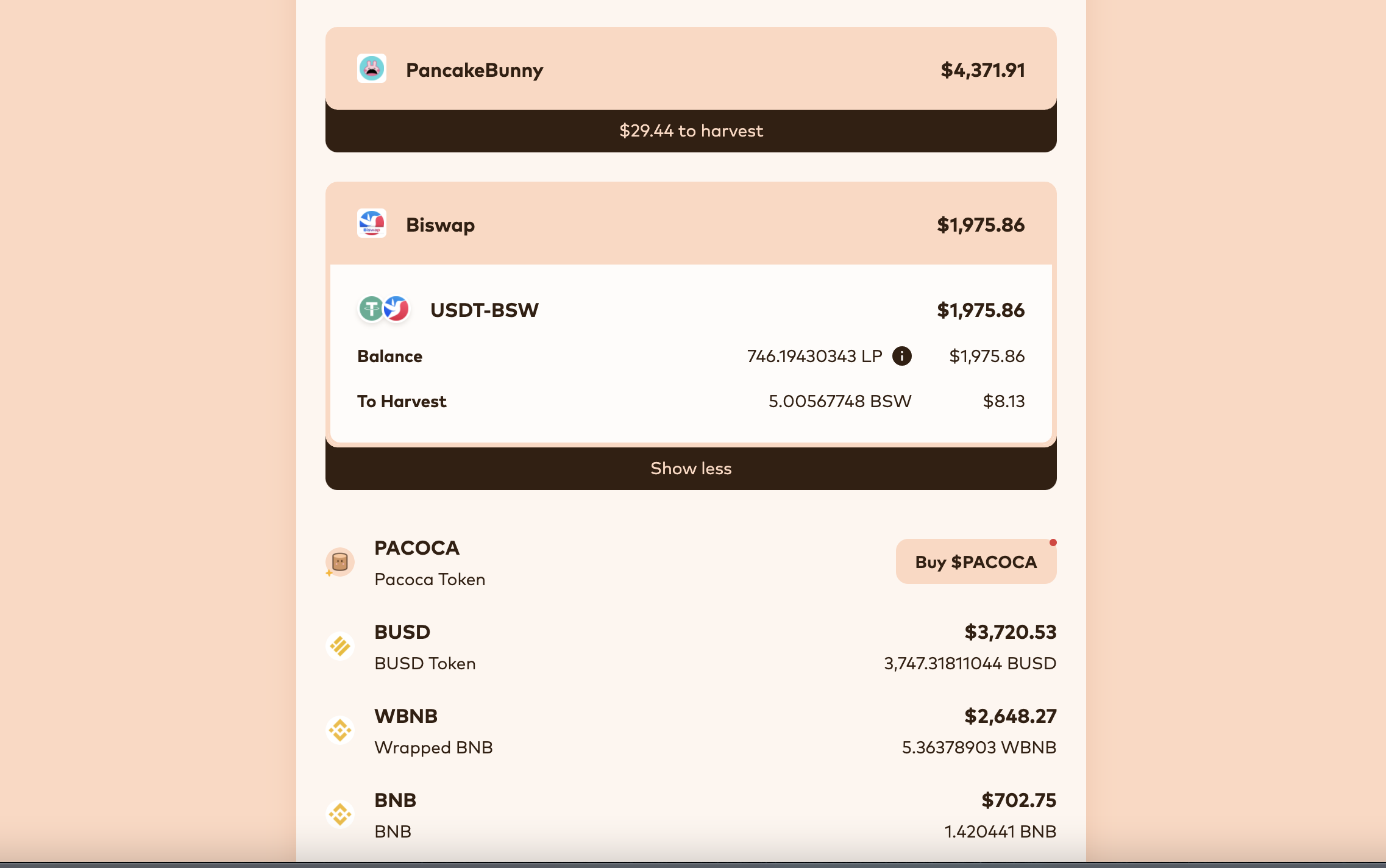 ผมใช้ Pacoca.io สำหรับเช็คพอร์ตการลงทุนในคริปโต ใช้สะดวกจัด เลยเอามาให้ดูกันครับ