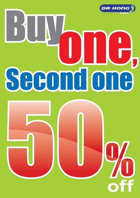 Buy 1, Second One 50%