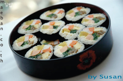 Kim Bab (ข้าวห่อสาหร่ายเกาหลี - Korean style sushi roll) | พลังจิต