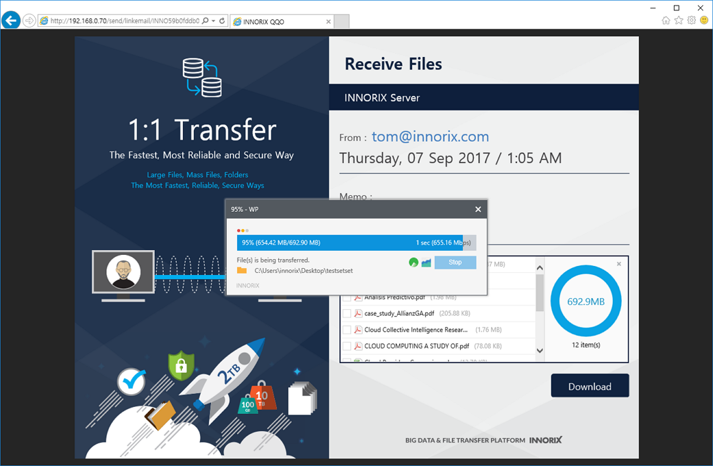 INNORIX 1:1 Transfer - Screenshot