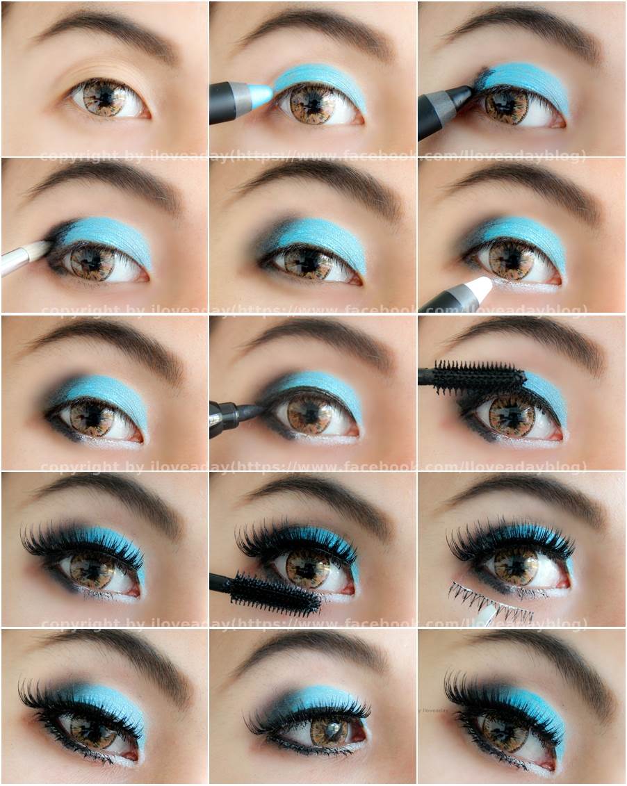 Mini how to smokey blue eye make up ด้วยเครื่องสำอาง Jordana