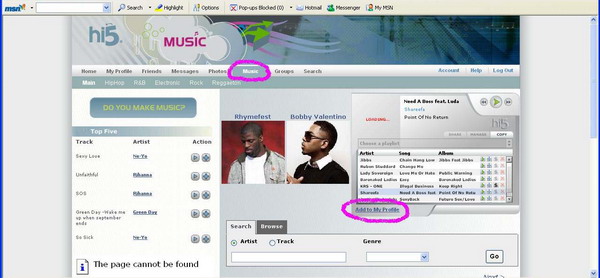 วิธีเอาเพลงใส่ hi5