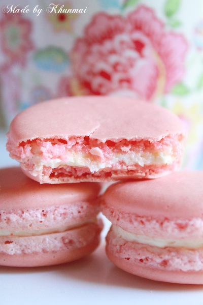 Lychee Macarons มากาฮองรสลิ้นจี่