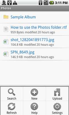 Dropbox บน Android [Acer beTouch E400]