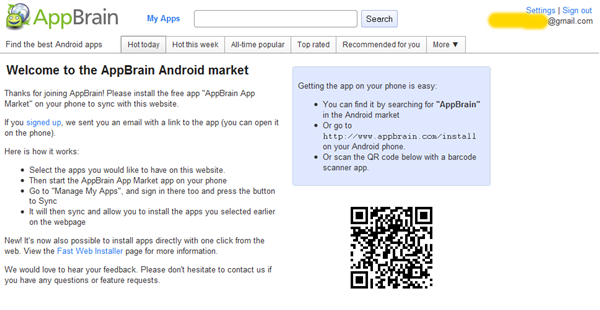 ลงสารพัดแอพให้ Android Phone ของคุณด้วย AppBrain