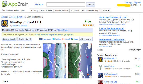 ลงสารพัดแอพให้ Android Phone ของคุณด้วย AppBrain