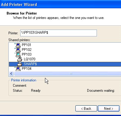 ติดตั้ง Sharp AR-123E กับวินโดวส์ต่างเวอร์ชั่นผ่านแลน