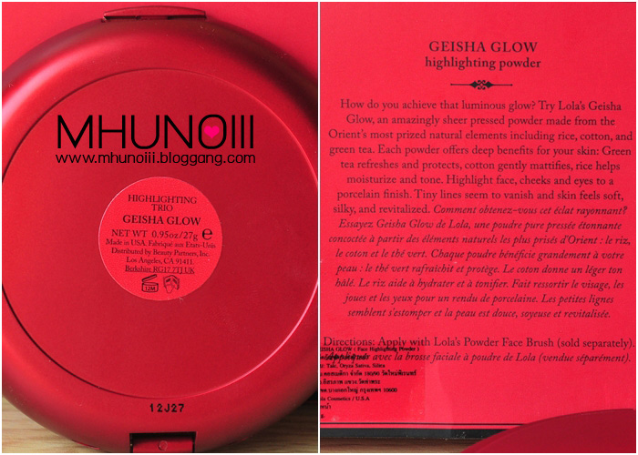 Bloggang.com : SaRaY - Color Swatch : Lola Geisha Glow Collection แป้ง ...