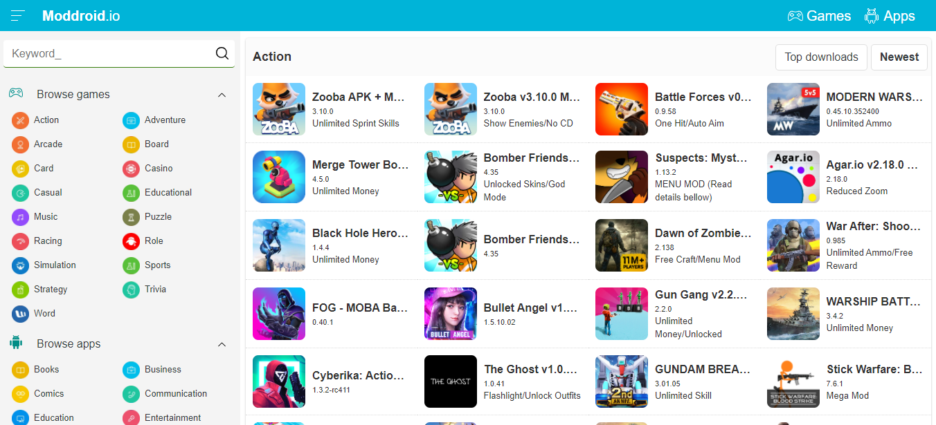 Moddroid.io - Center of Free Android APK mod files