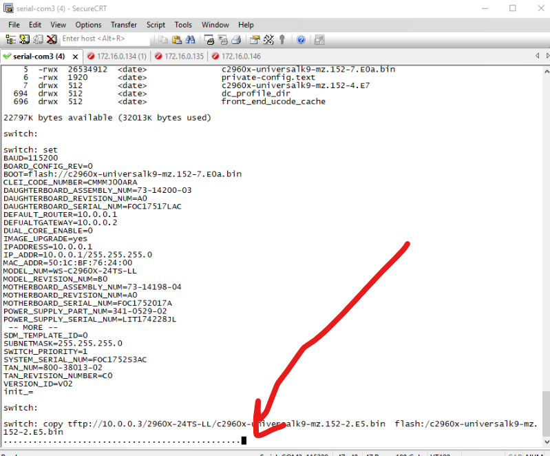 how to up ios switch cisco 2960X-24TS-LL