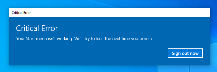 how to fix critical error เมื่อปุ่ม start windows ใช้งานไม่ได้
