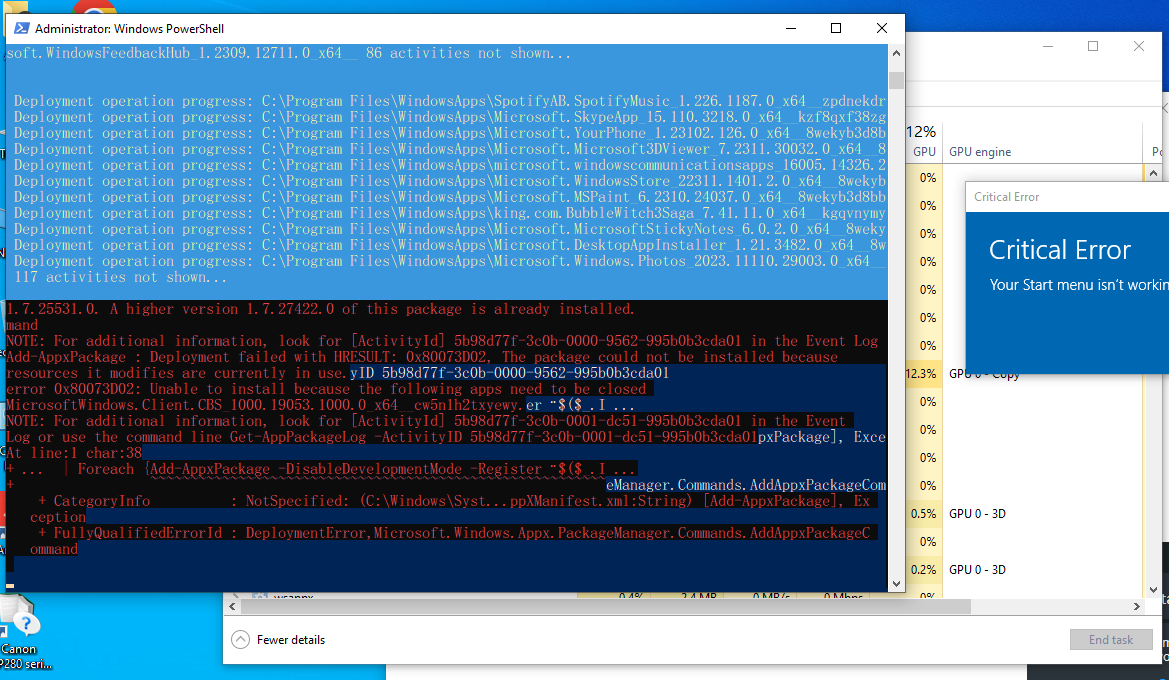 how to fix critical error เมื่อปุ่ม start windows ใช้งานไม่ได้