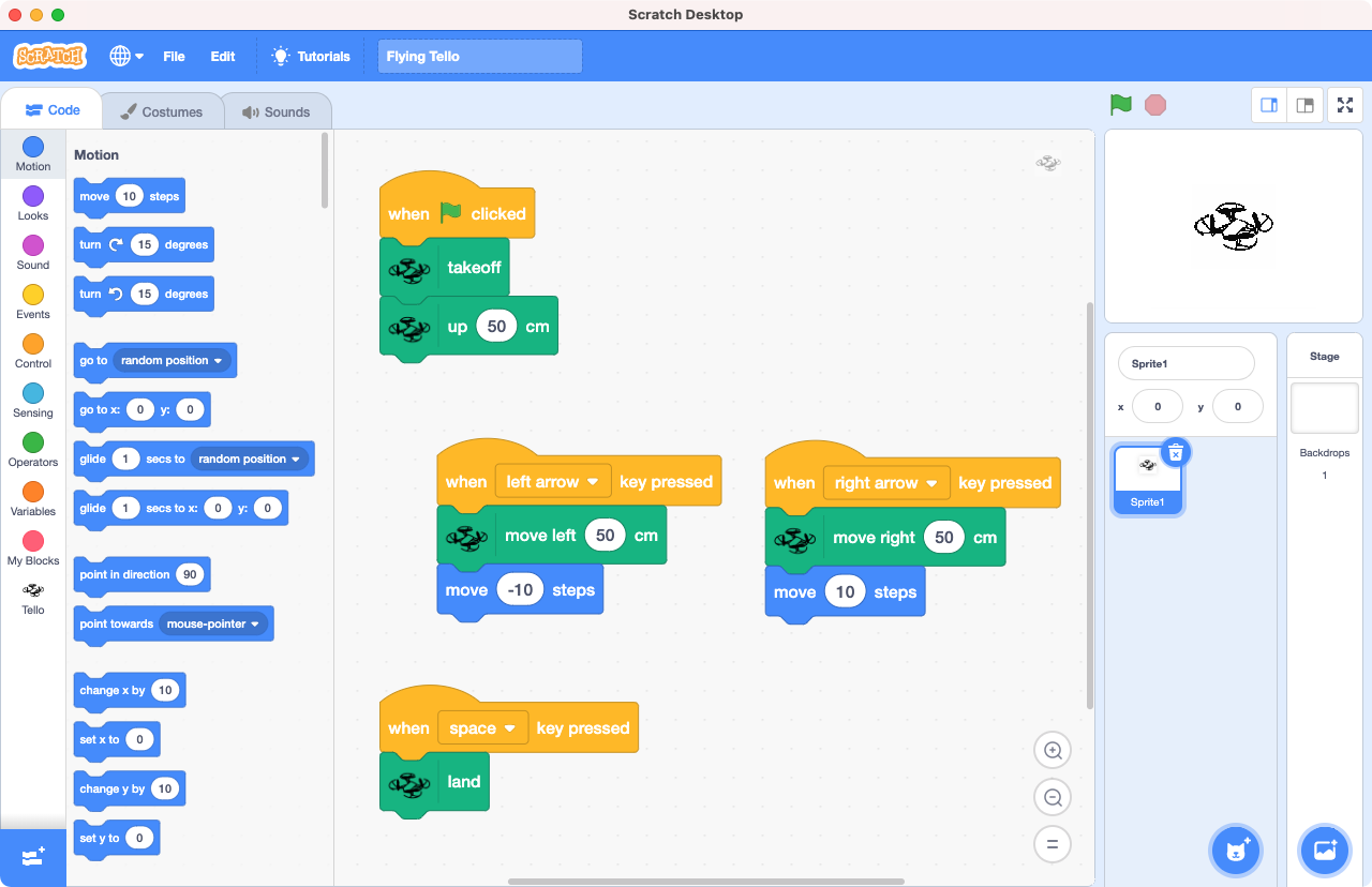 การใช้งานโปรแกรมเพื่อควบคุม Robomaster TT