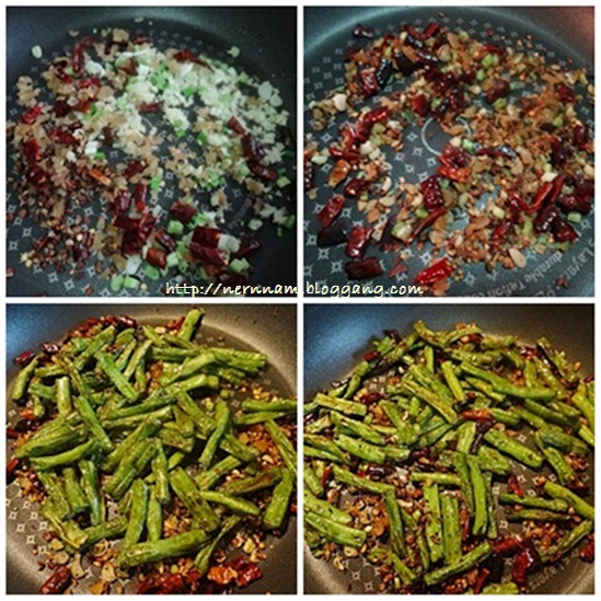 ถั่วผัดพริกเกลือแบบเสฉวน (Gan Bian Si Ji Dou)