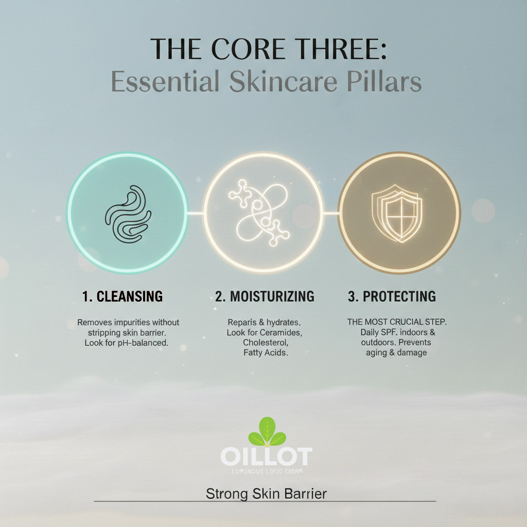 3 เสาหลักพื้นฐานการดูแลผิวเบื้องต้น (The Core Three)