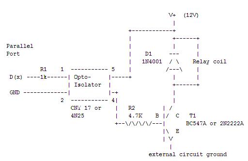 การต่อ Relay เข้ากับ Printer Port เพื่อเปิด/ปิด spindle หรือ ปั๊มน้ำ