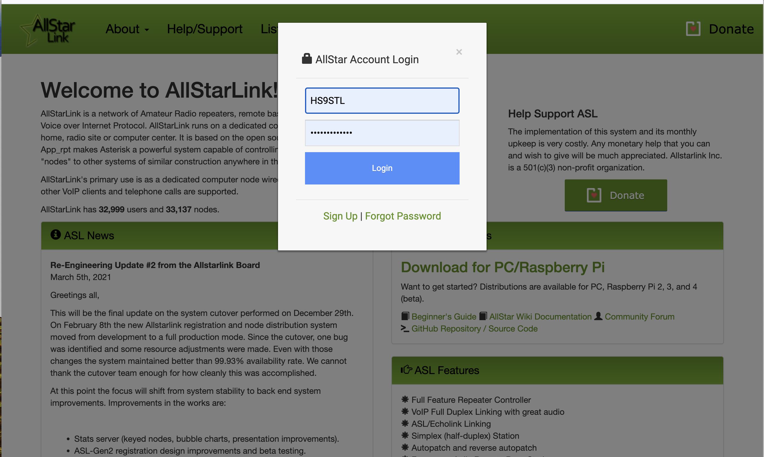 Allstarlink Smartphone PoC