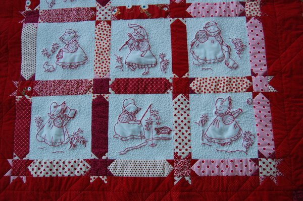 Quilt ** ปักผ้า Overall Sam เสร็จแล้วค่ะ จะเป็นผ้าต่อได้หรือเปล่าหนอ ...