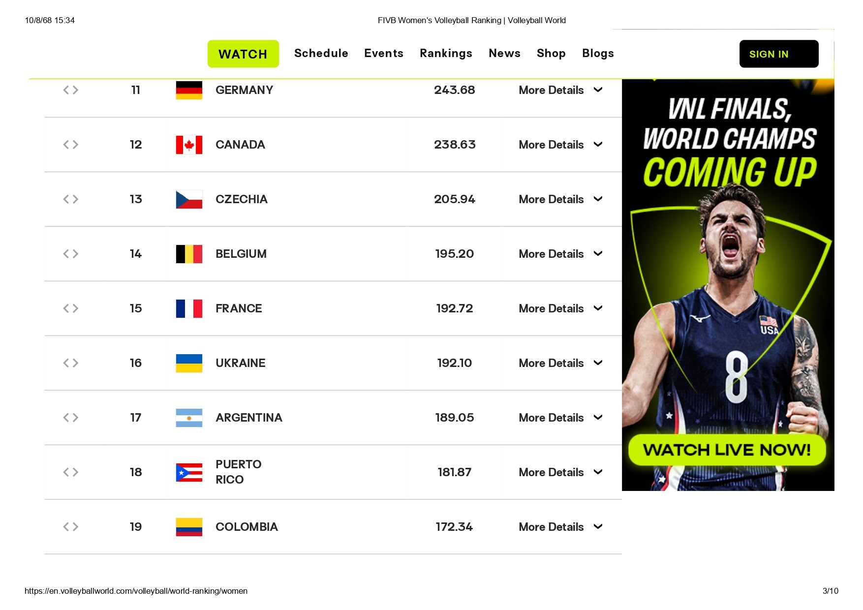 อันดับโลกวอลเลย์บอลหญิง FIVB อัปเดตล่าสุด 10 ส.ค. 2568 : FIVB Women's ...