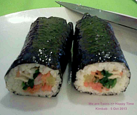 kim-bab 김밥 ข้าวห่อสาหร่ายเกาหลี